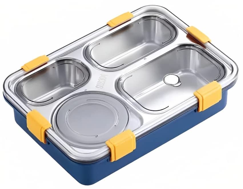 Stainless Steel 4 Compartment Leak Proof Lunch Box – Zaavio
